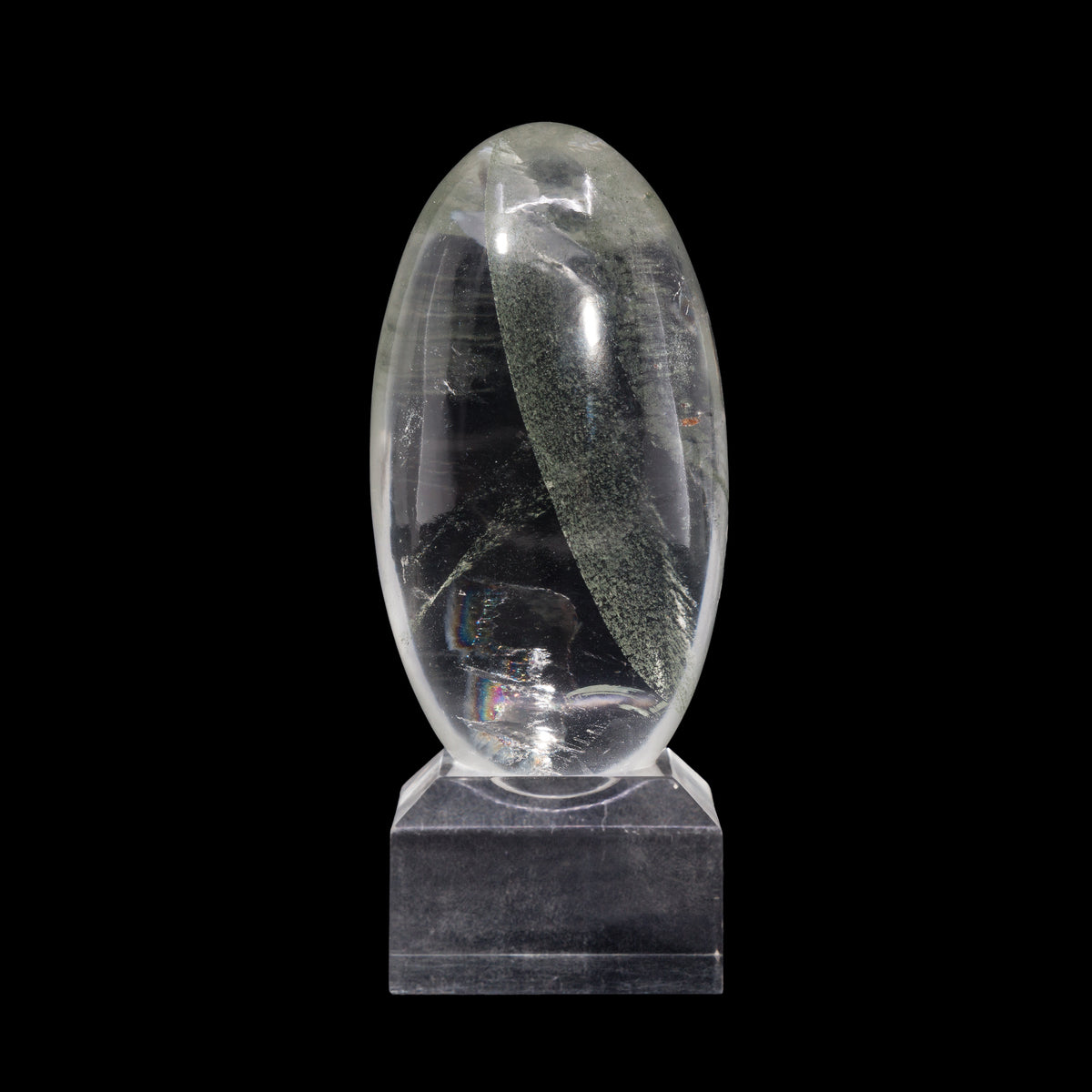 Chlorite Phantom Quartz 3.2" Polished Crystal Lingam | 187 Grams ...