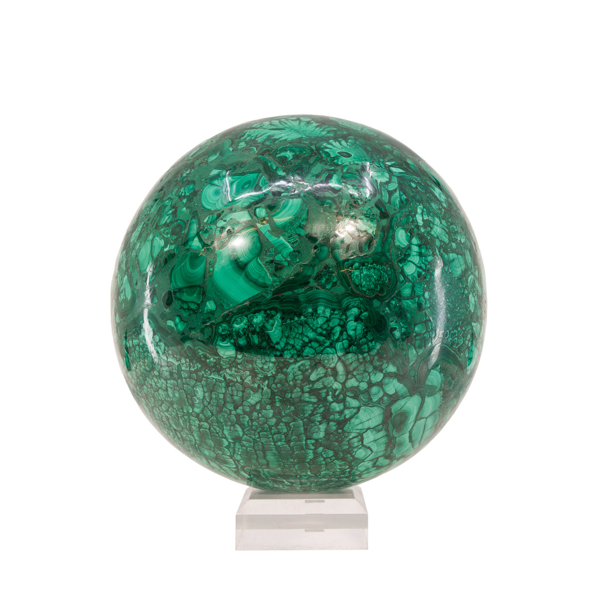 Large Malachite 7.8" Polished Crystal Sphere | 29.7lbs, Congo ...